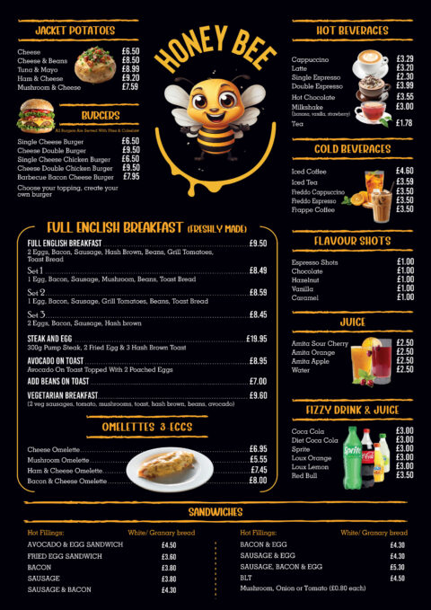 Menu | Honey Bee Bistro Restaurant